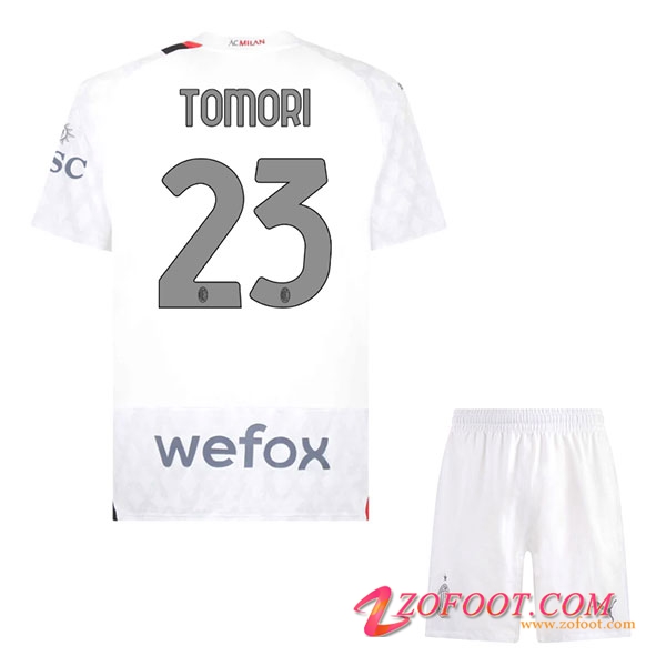 Nouveau Maillot de Foot AC Milan (TOMORI #23) Enfants 2023/2024 Exterieur
