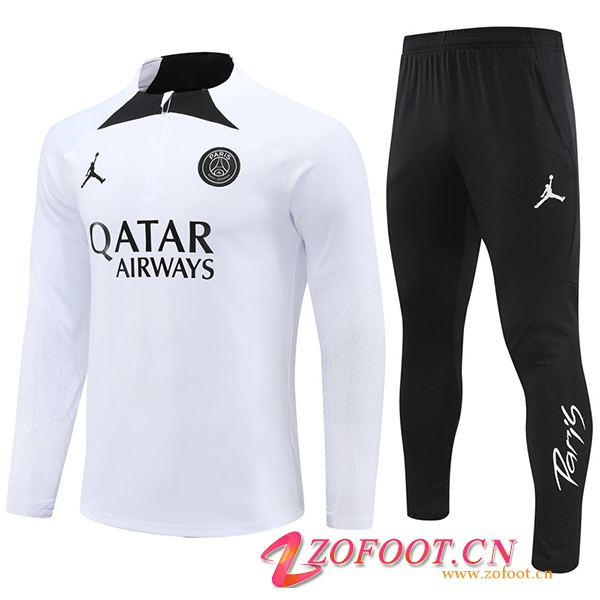 The Official Ensemble Survetement de Foot PSG Blanc/Noir 2024/2025
